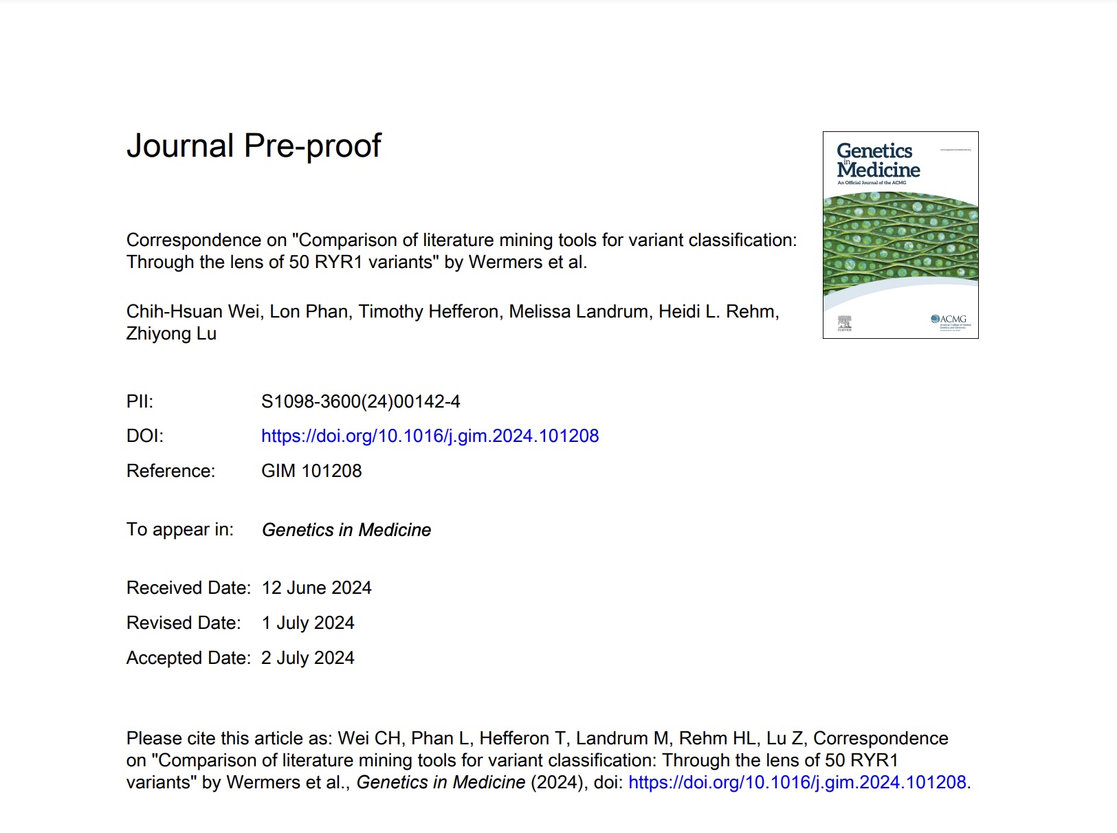Correspondence on "Comparison of literature mining tools for variant ...